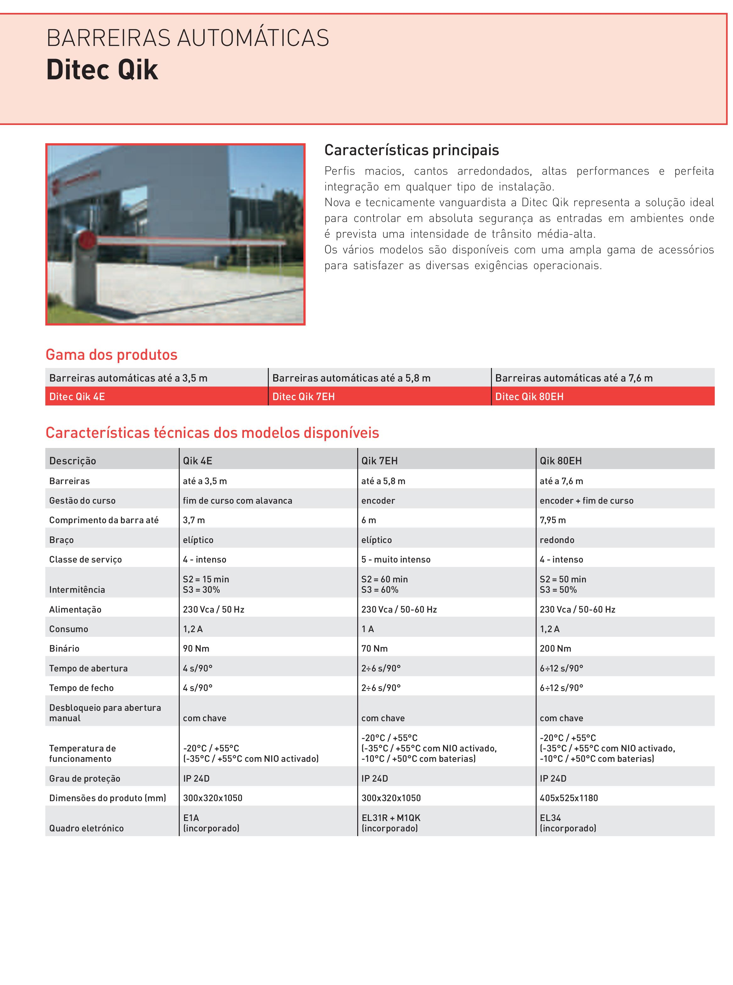 Barreiras automáticas: Ditec Qik - C.Pinheiro Sistemas
